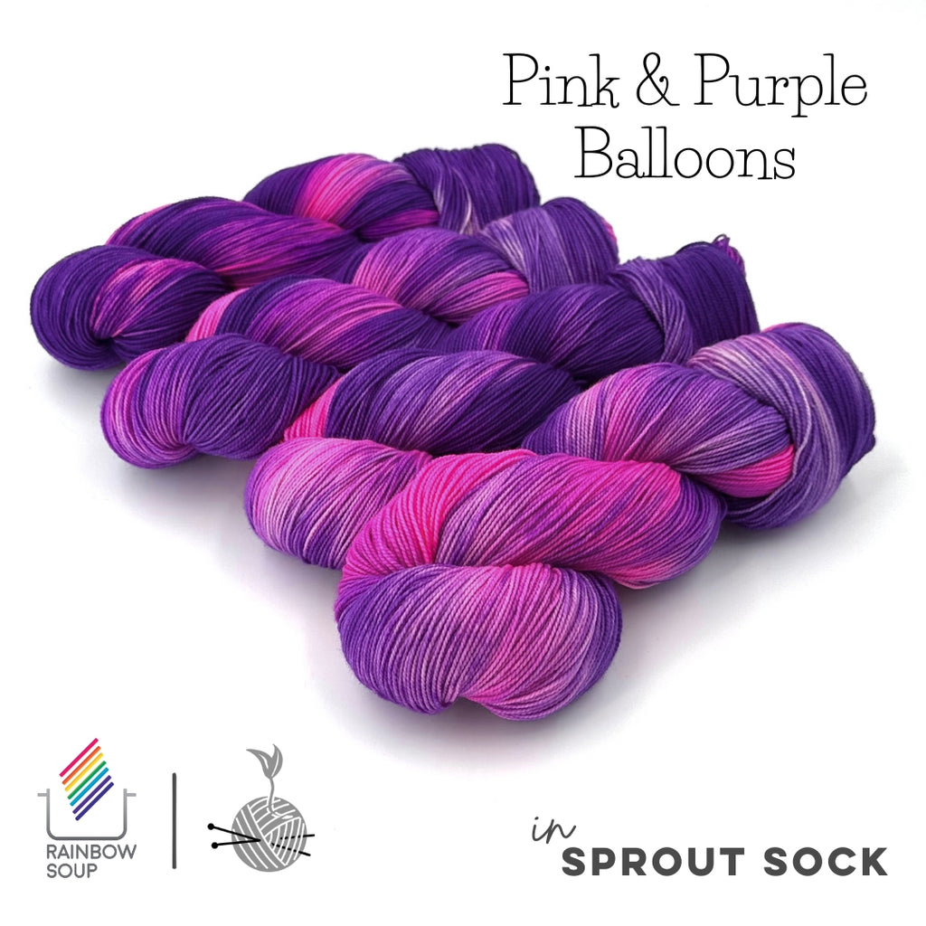 Pink & Purple Balloons | Sprout Sock – Fiber Seed Yarn Co.